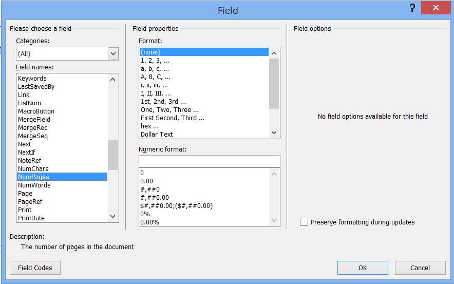 Using Fields In Microsoft Word A Tutorial In The Intermediate Users 
